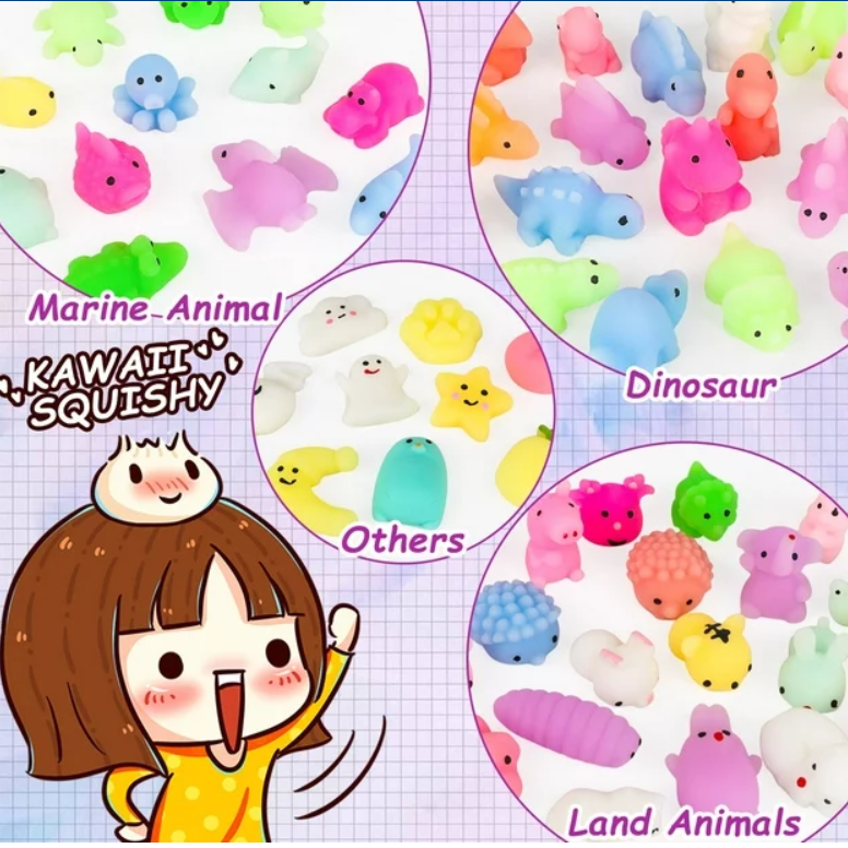 PETUOL 80Pcs Rubber Character Toys for Kids Party Favors, Mini Stress ...